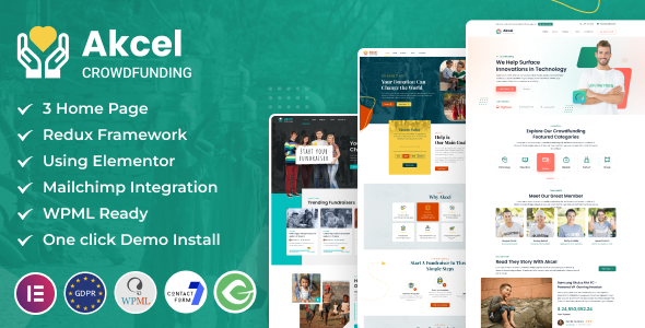 Akcel - Crowdfunding & Charity WordPress Theme